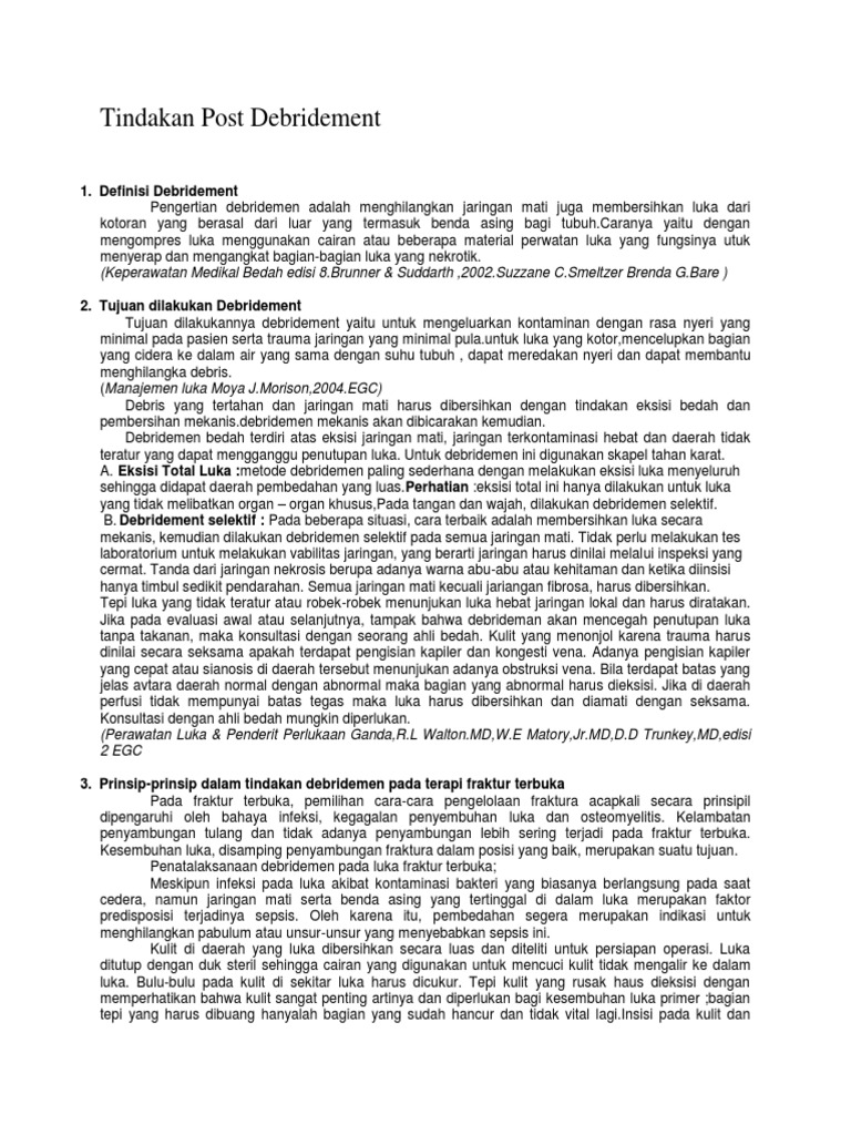 Tindakan Post Debridement | PDF