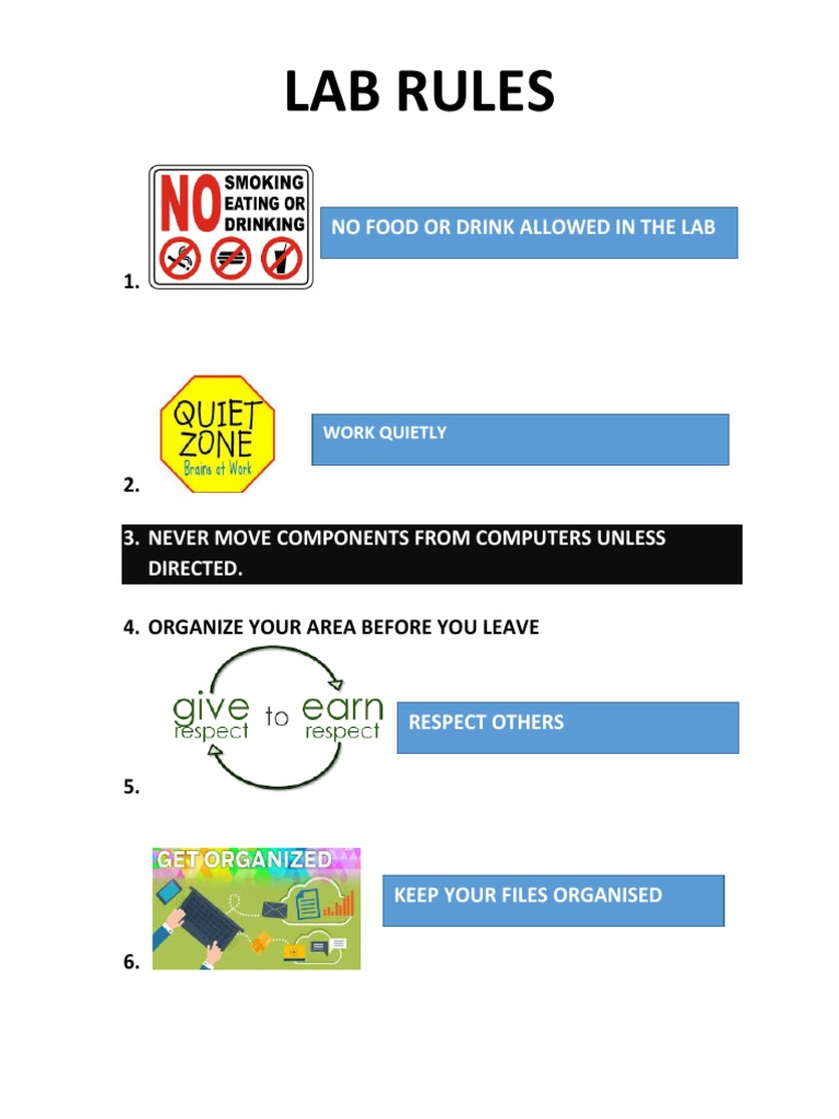 Lab Rules: No Food or Drink Allowed in The Lab | PDF