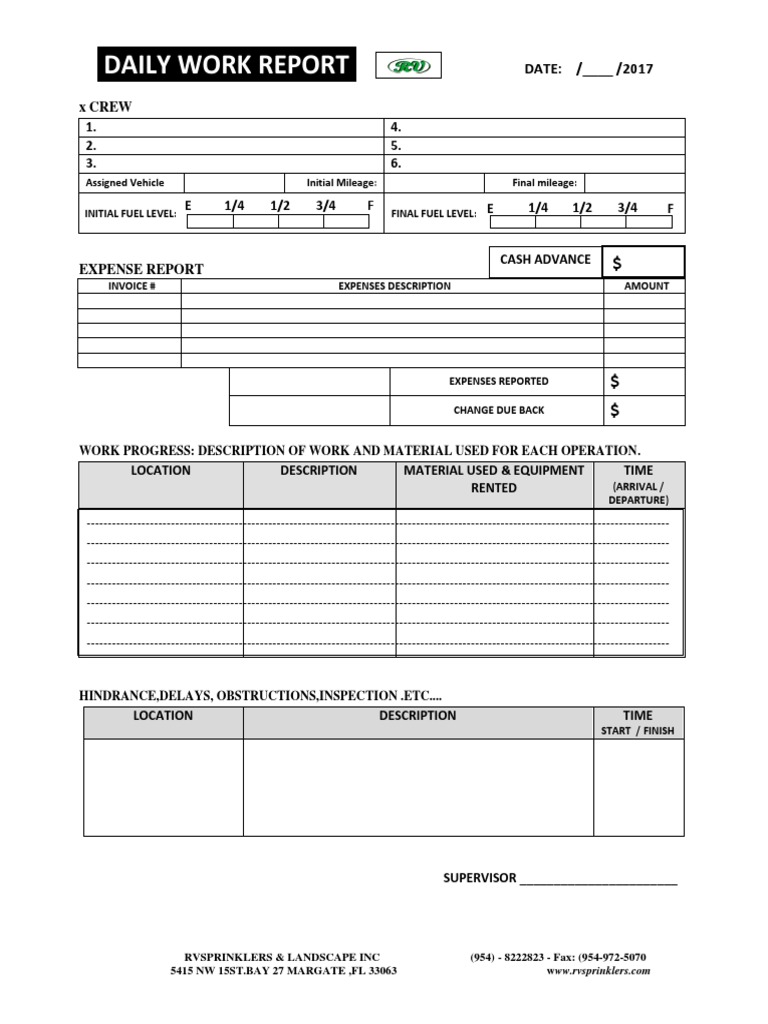 Daily Work Report | PDF | Vehicles