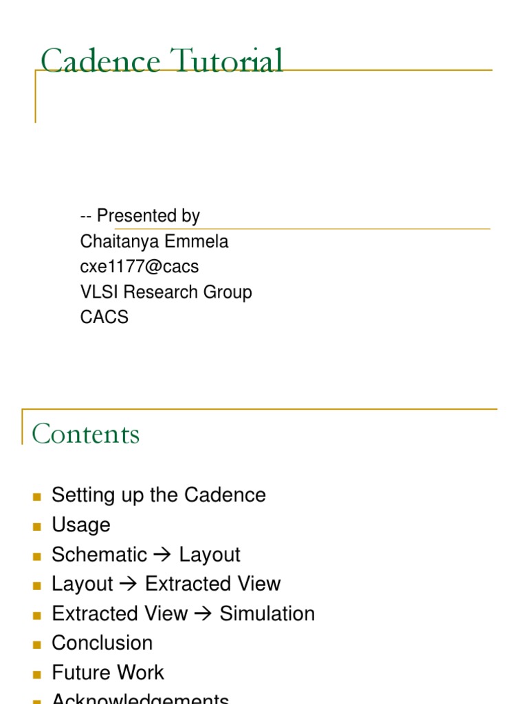 Chaitanya Cadence Tutorial | PDF | Mosfet | Cmos