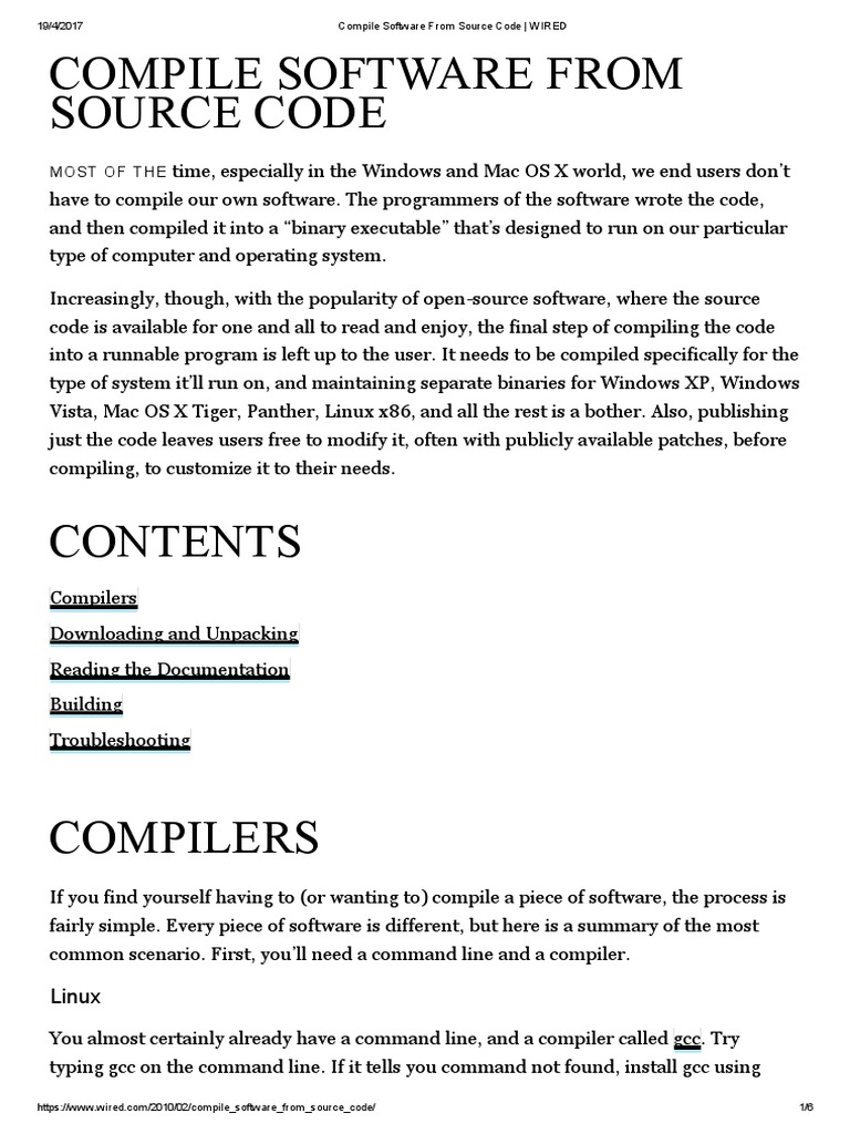 Compile Software From Source Code - WIRED | PDF | Source Code | Linux