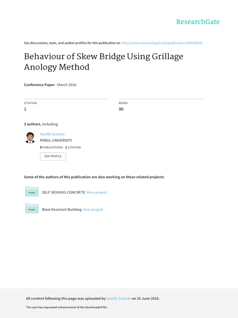 Behaviour of Skew Bridge | PDF | Lane | Traffic