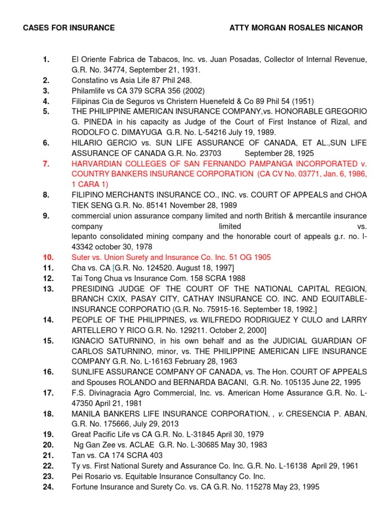 Insurance Cases | PDF | Rescission | Insurance