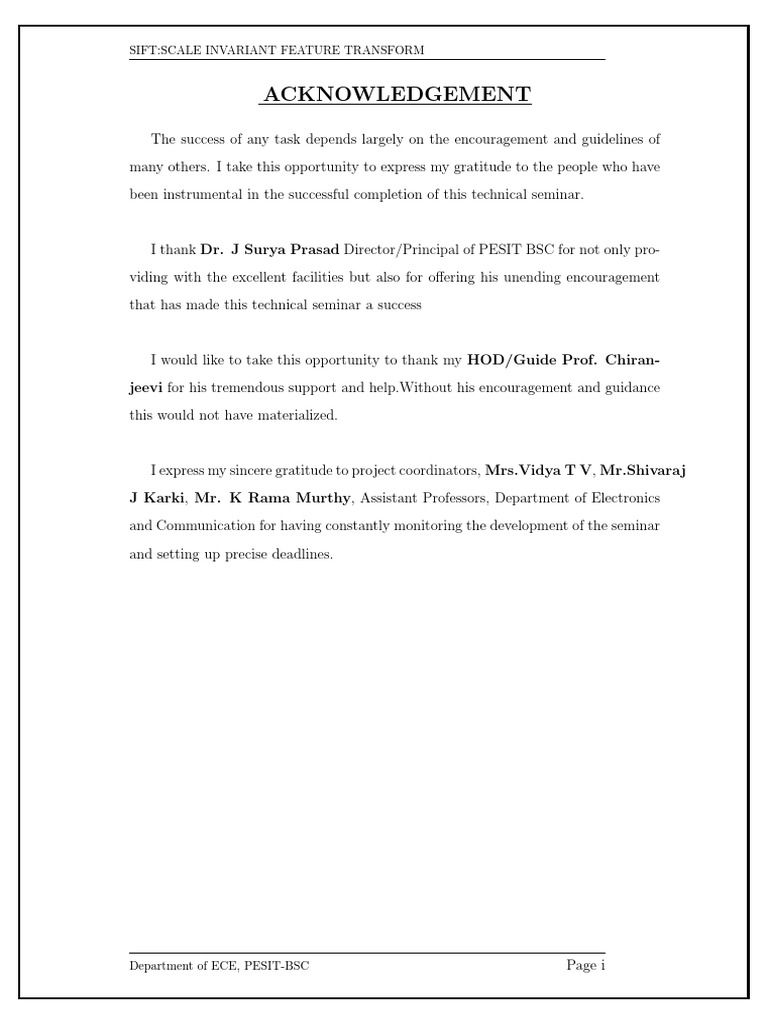 Acknowledgement: Sift:Scale Invariant Feature Transform | PDF | Computer Vision | Applied ...