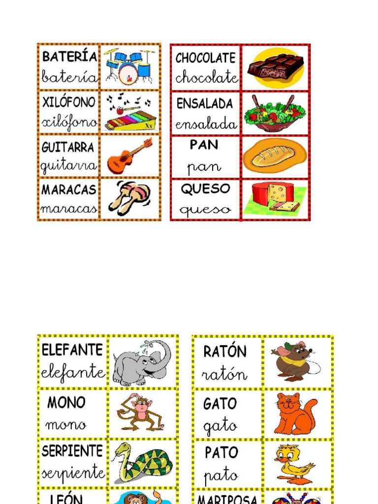 Memorama de Palabras e Imagenes Aprendo A Leer | PDF