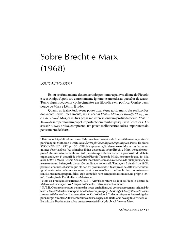 Sobre Brechet e Marx PDF | PDF