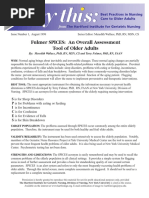 SPICES Assessment Tool | PDF | Geriatrics | Medicine