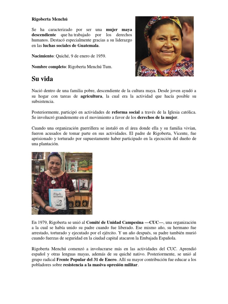 Rigoberta Menchú | PDF | Guatemala | Agitación