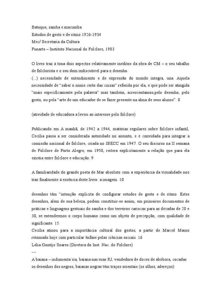Batuque, Samba, Macumba | PDF | Folclore | Desenho