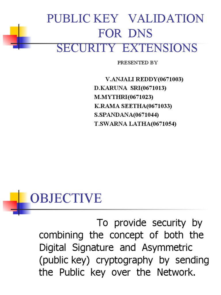 Public Key Validation for DNS Security | PDF | Public Key Cryptography ...
