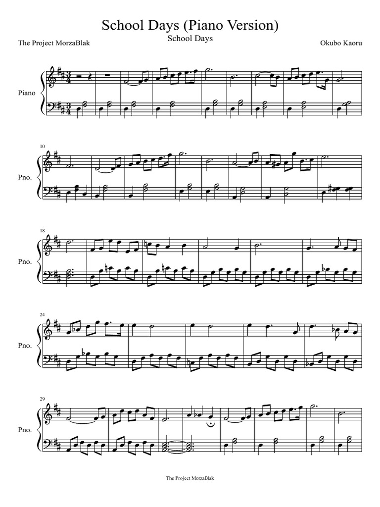 School Days (Piano Version) | PDF