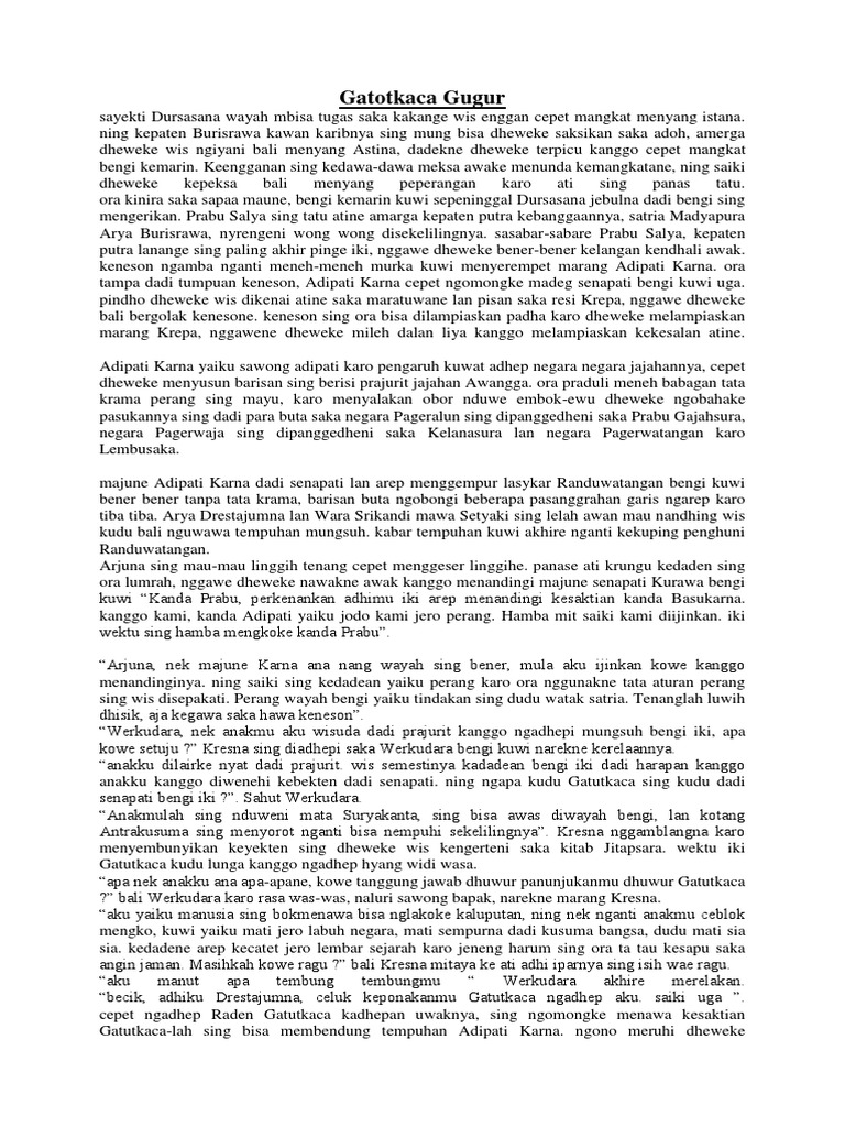 Gatotkaca Gugur | PDF