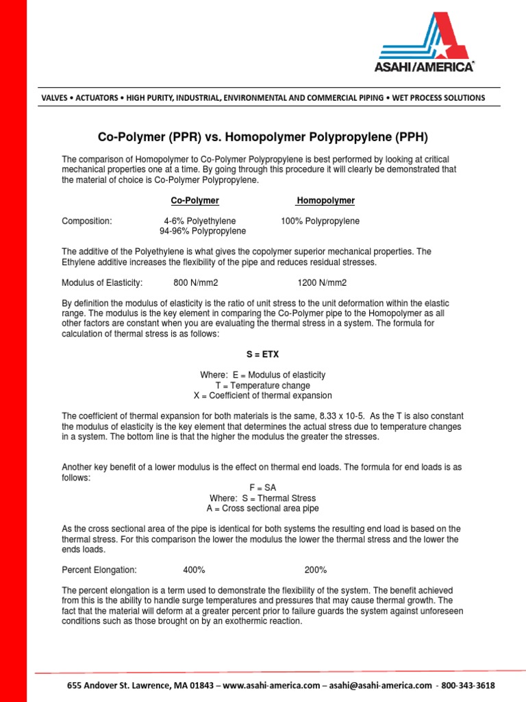 PPR Vs PPH Material Properties | PDF | Polymers | Copolymer