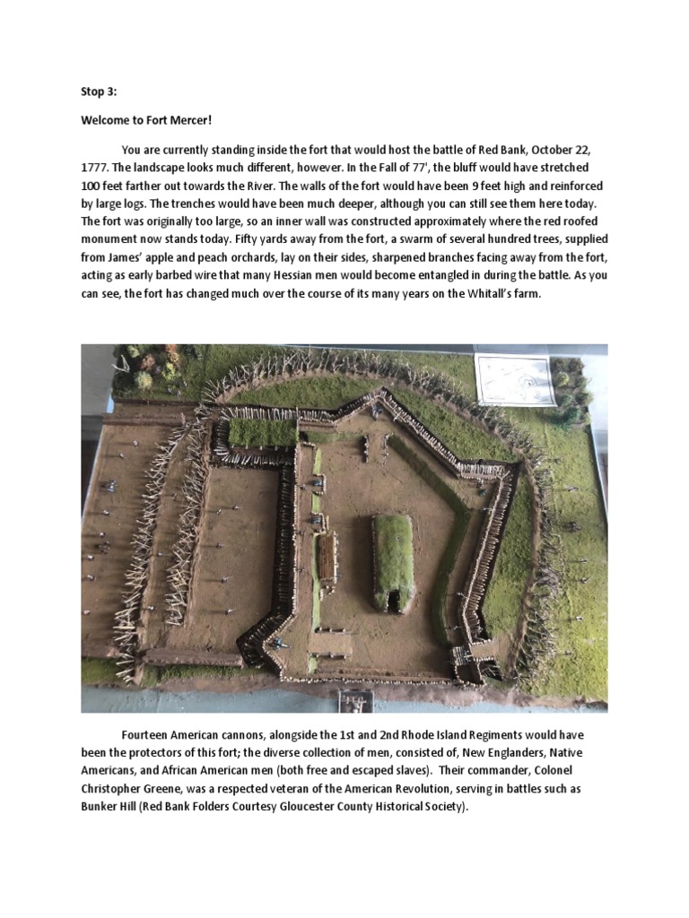 Fort Mercer: Battle of Red Bank Overview | PDF | Fortification | Global ...