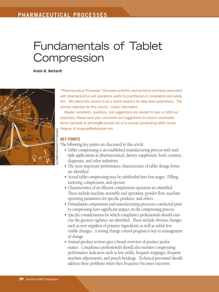 Fundamentals of Tablet Compression | PDF | Tablet (Pharmacy ...
