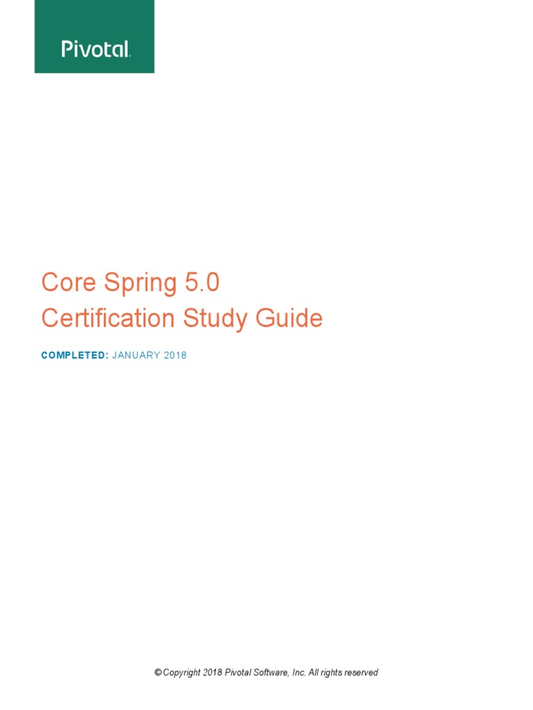 Core Spring 5.0 Certification Study Guide | PDF | Method (Computer Programming) | Database ...