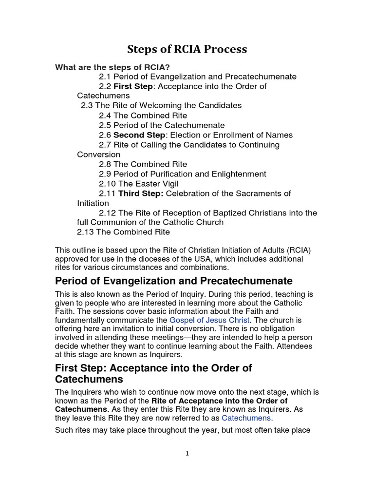 The Stages of Christian Initiation: An Overview of the Rite of ...