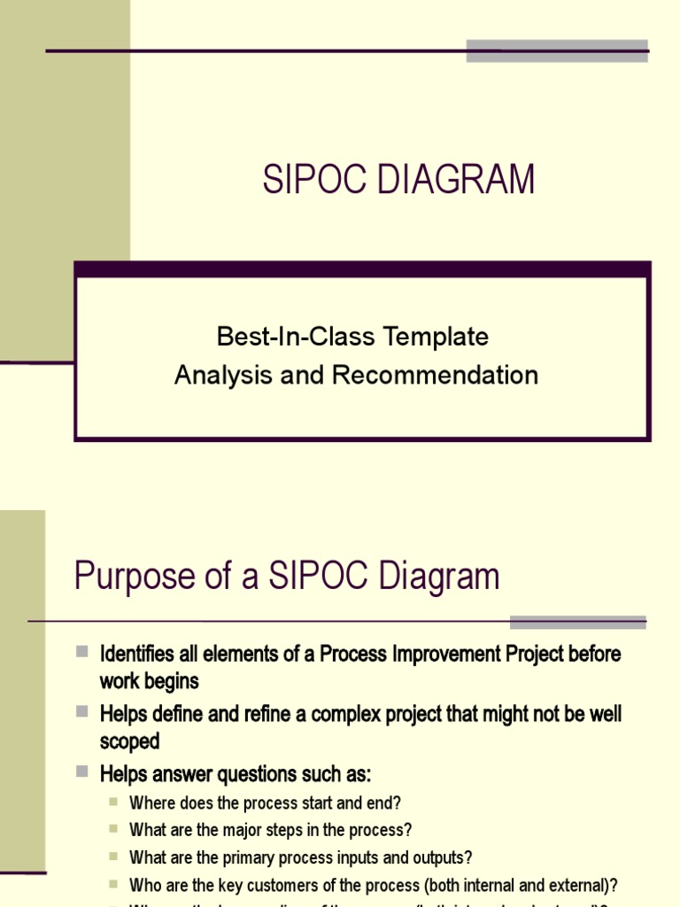 SIPOC Diagram: Purpose and Examples | PDF | Performance Indicator ...