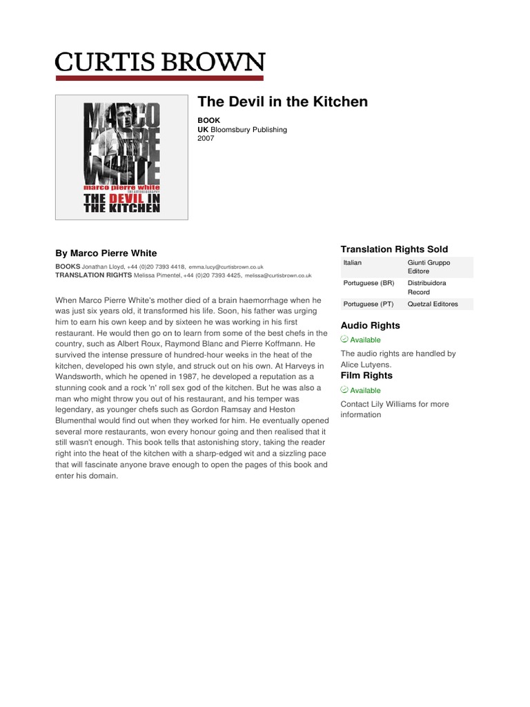 Marco Pierre White: The Devil in the Kitchen | PDF | Restaurants ...