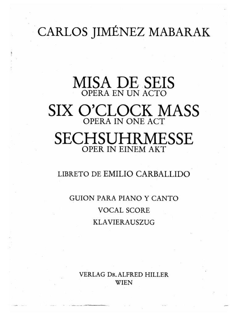 Mabarak, Misa de Seis (Vocal Score) | PDF