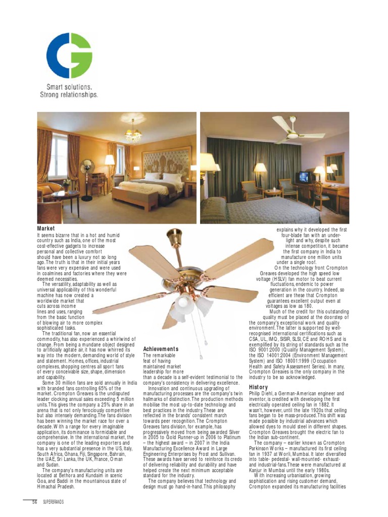Crompton Greaves Fans | PDF | Brand | Six Sigma