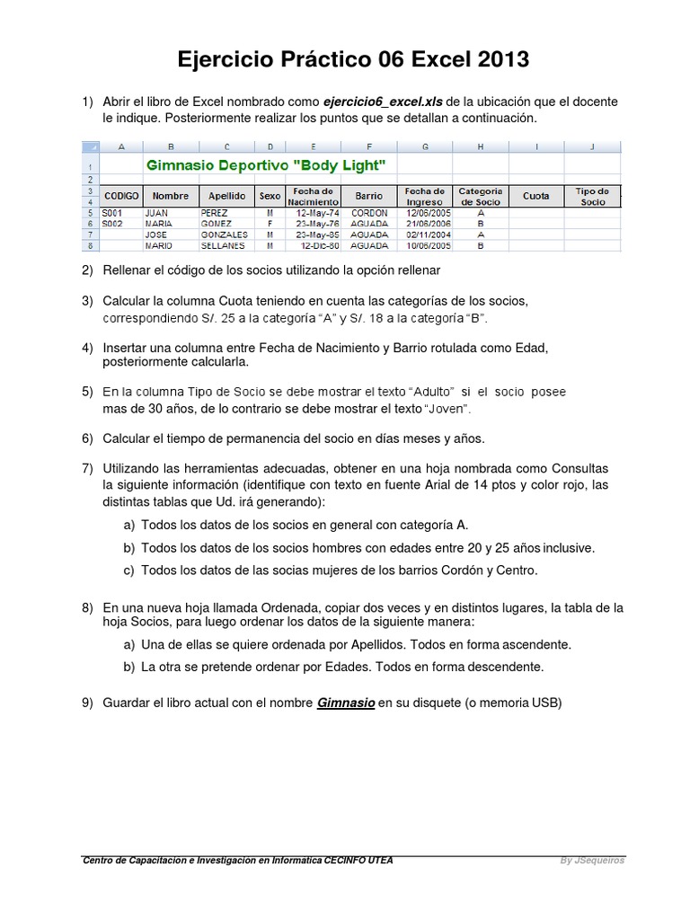 Ej Practico 6 Excel | PDF