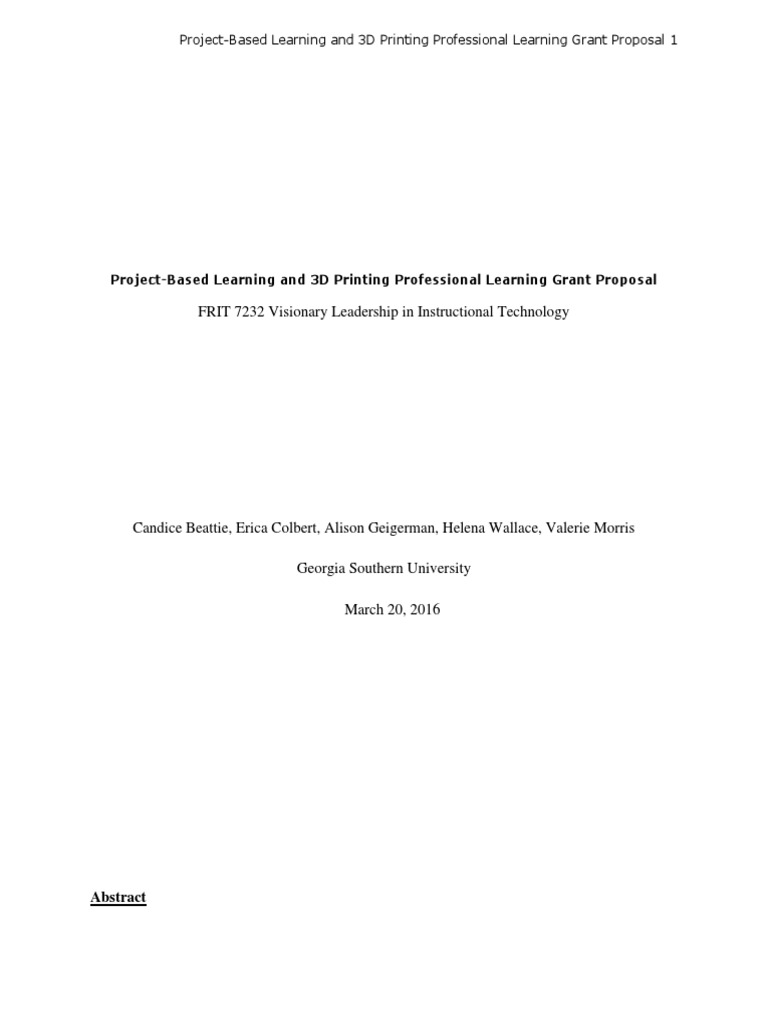 Professional Grant Proposal | PDF | Project Based Learning | Science ...