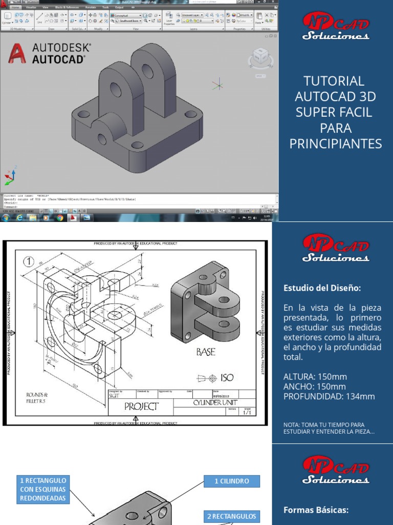 Tutorial Basico AutoCAD 3D | PDF | Point and Click | Interfaz de línea ...