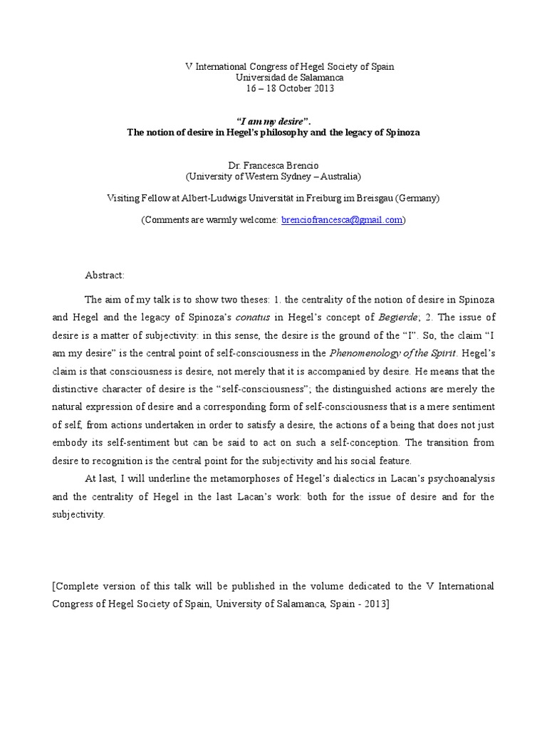 I Am My Desire - The Notion of Desire I PDF | PDF