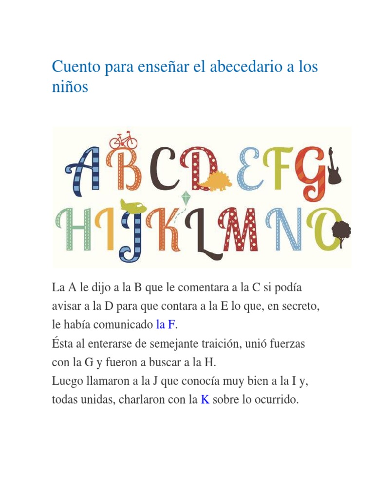 Cuento Infantil del Abecedario | PDF | Ocio