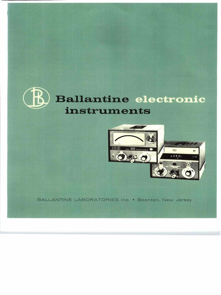 A Comprehensive Catalog of Electronic Measuring Instruments: Ballantine ...
