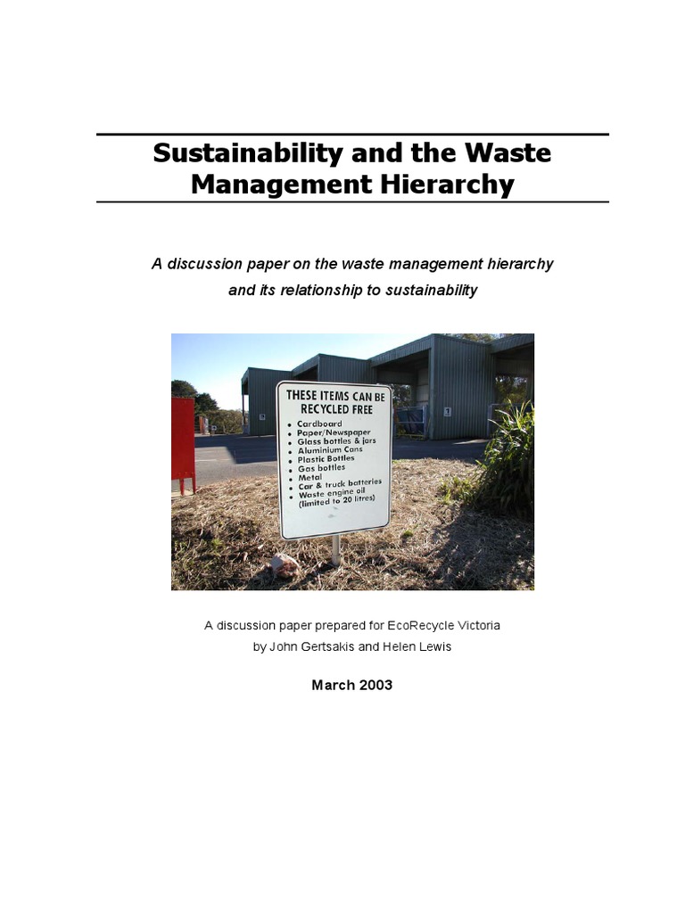 TZW - Sustainability and The Waste Hierarchy (2003) | PDF | Waste ...