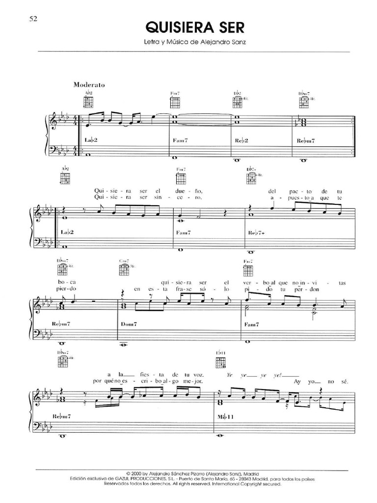 184-Alejandro Sanz-Quisiera Ser PDF | PDF
