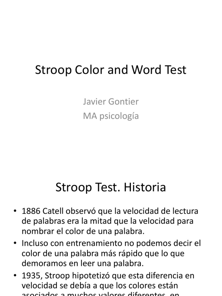 Stroop Color and Word Test | PDF | Amarillo | Verde