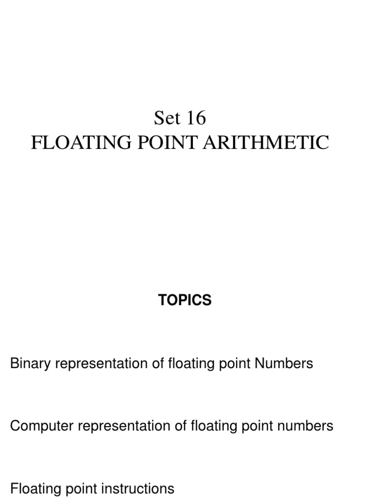 312s16 - Floating Point Arithmetic | PDF | Decimal | Mathematical Notation