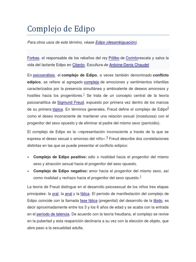 El Complejo de Edipo-Historia | PDF | Complejo de Edipo | Escuelas ...