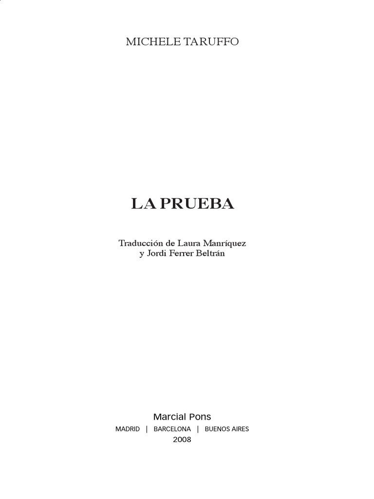 La Prueba Michelle Taruffo | PDF | Evidencia (ley) | Verdad
