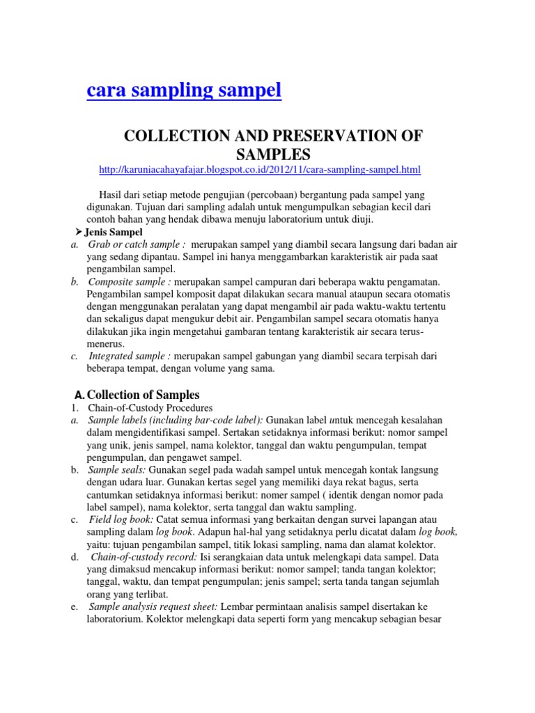 Kumpulan Cara Sampling | PDF