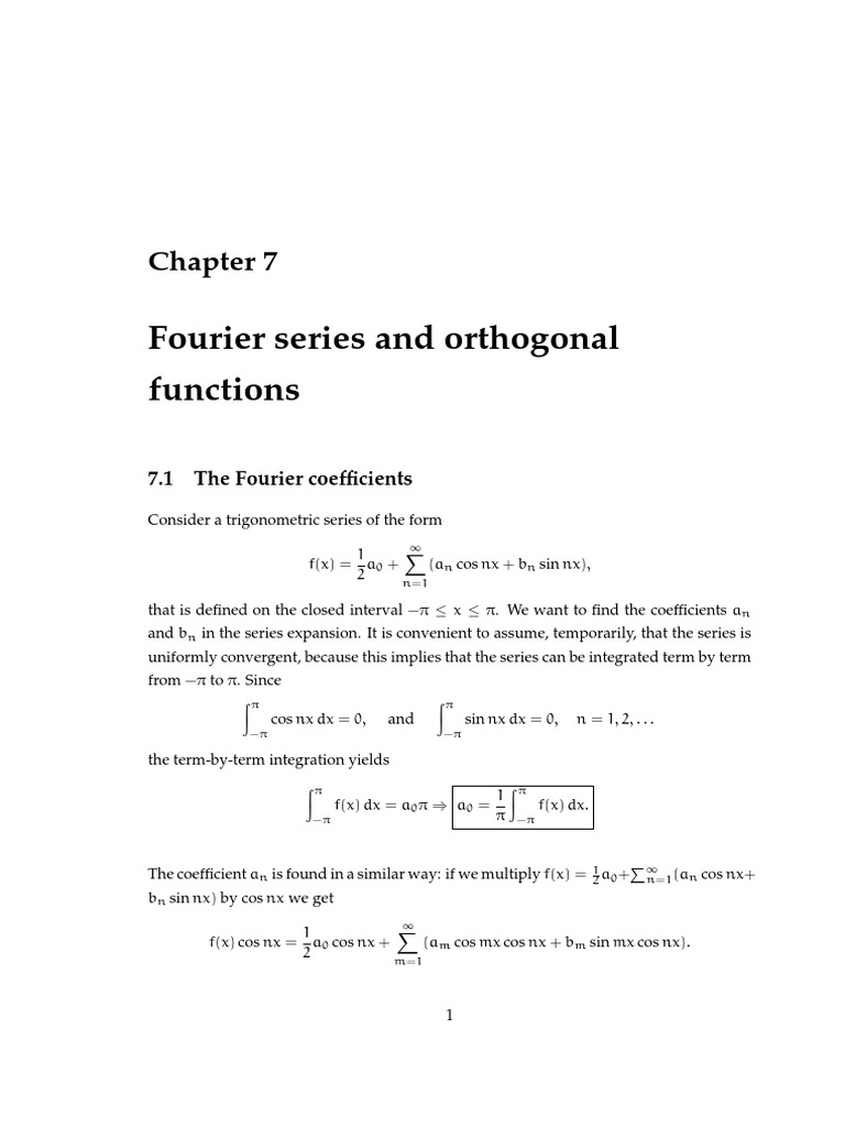 Fourier Series and Orthogonal Functions | PDF | Series (Mathematics) | Fourier Series