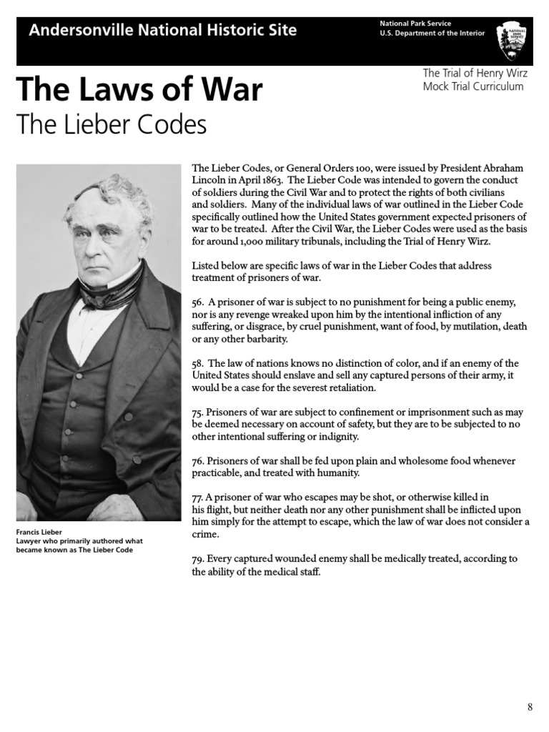 Laws of War - The Lieber Codes | PDF | Law Of War | Prisoner Of War