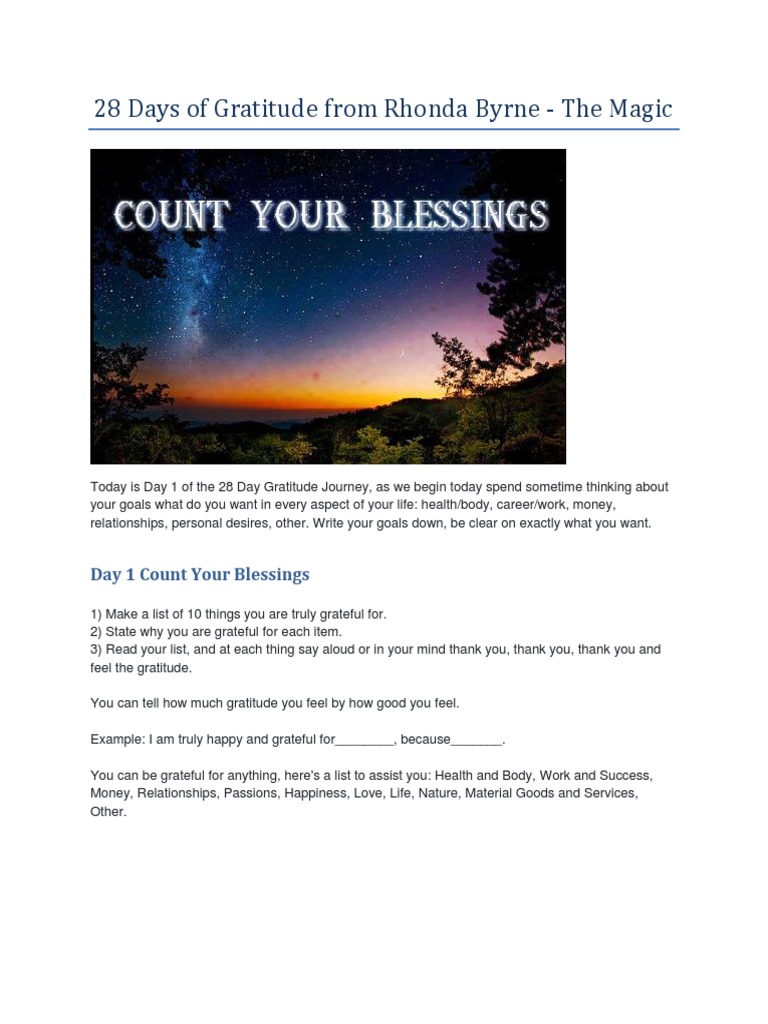28 Days of Gratitude Challenge Guide | PDF | Gratitude | Mind
