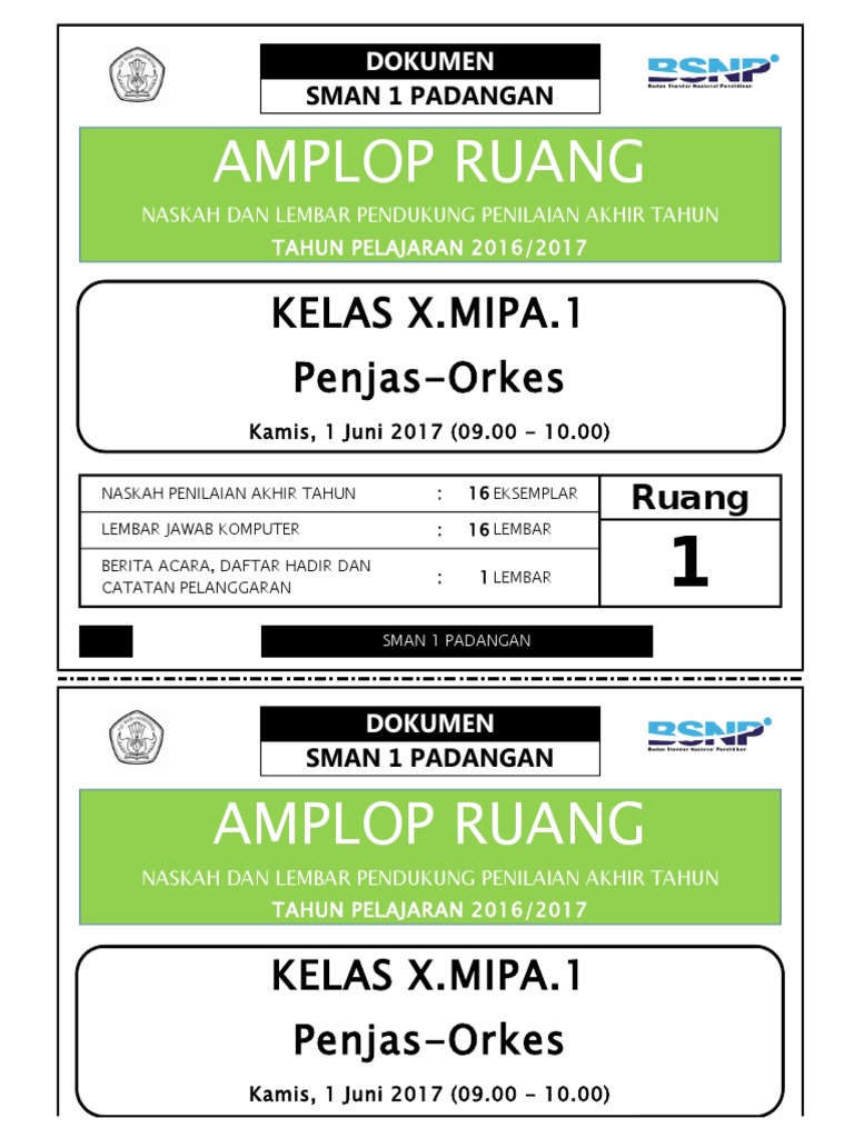 Amplop Soal UKK | PDF