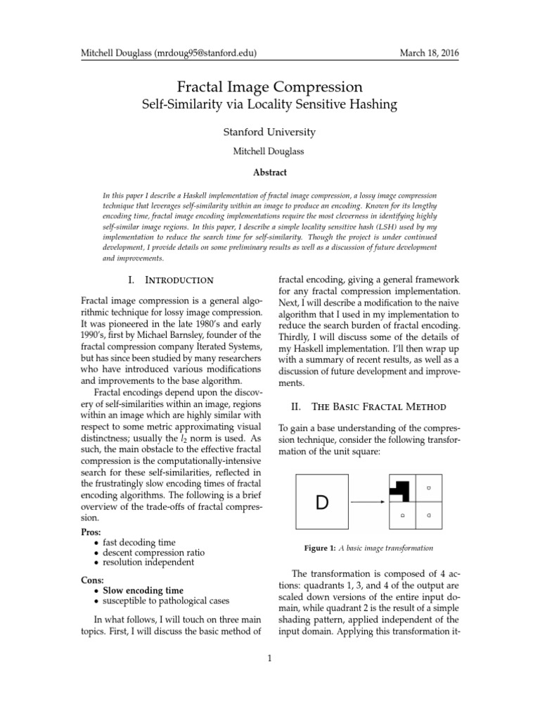 Fractal Image Compression: Self-Similarity Via Locality Sensitive Hashing | PDF | Data ...