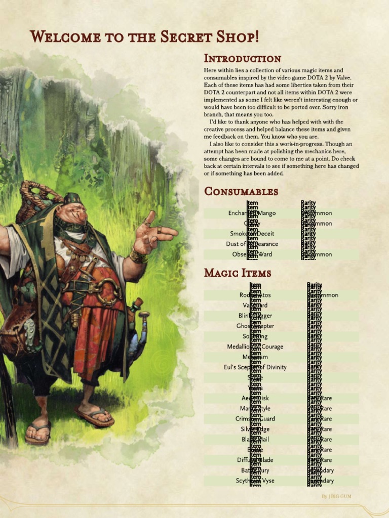 D&D 5e Magic Shop | PDF