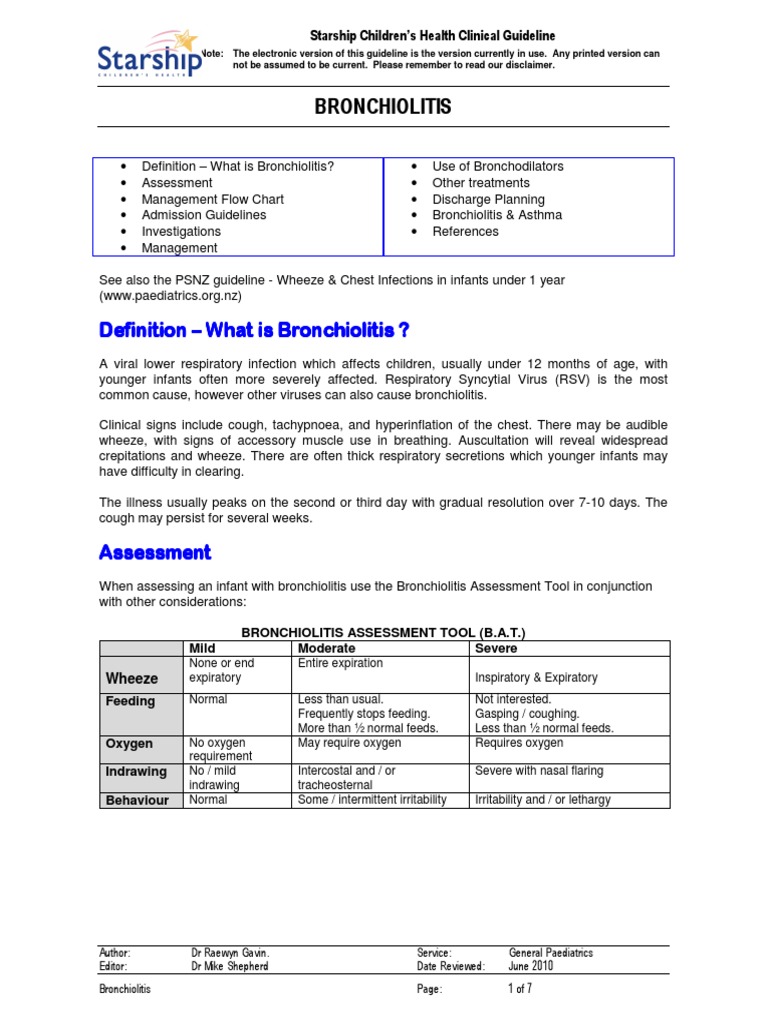 Bronchiolitis PDF | PDF | Pulmonology | Health Care