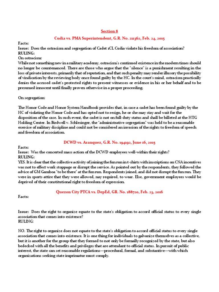 Article III - Section 8 9 10 Case Digests | PDF | Eminent Domain | Just ...