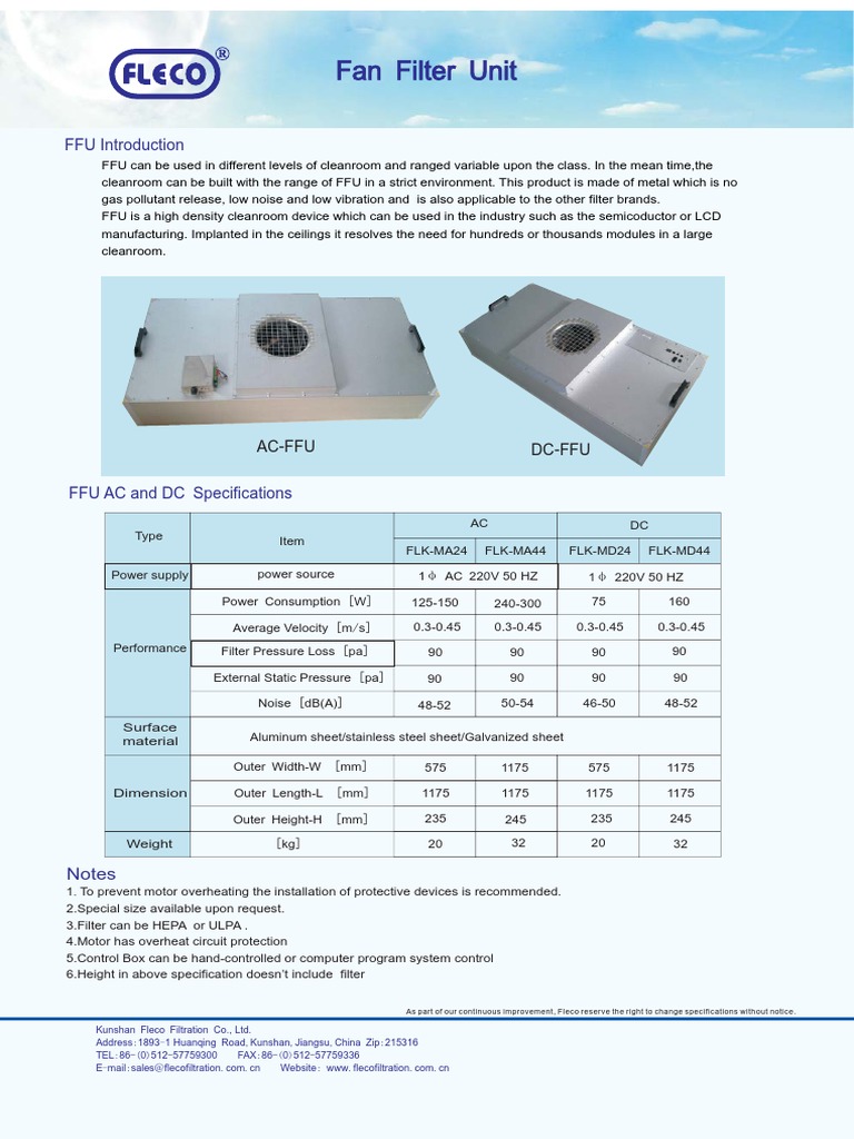 Fan Filter Unit | PDF | Engines | Electrical Engineering