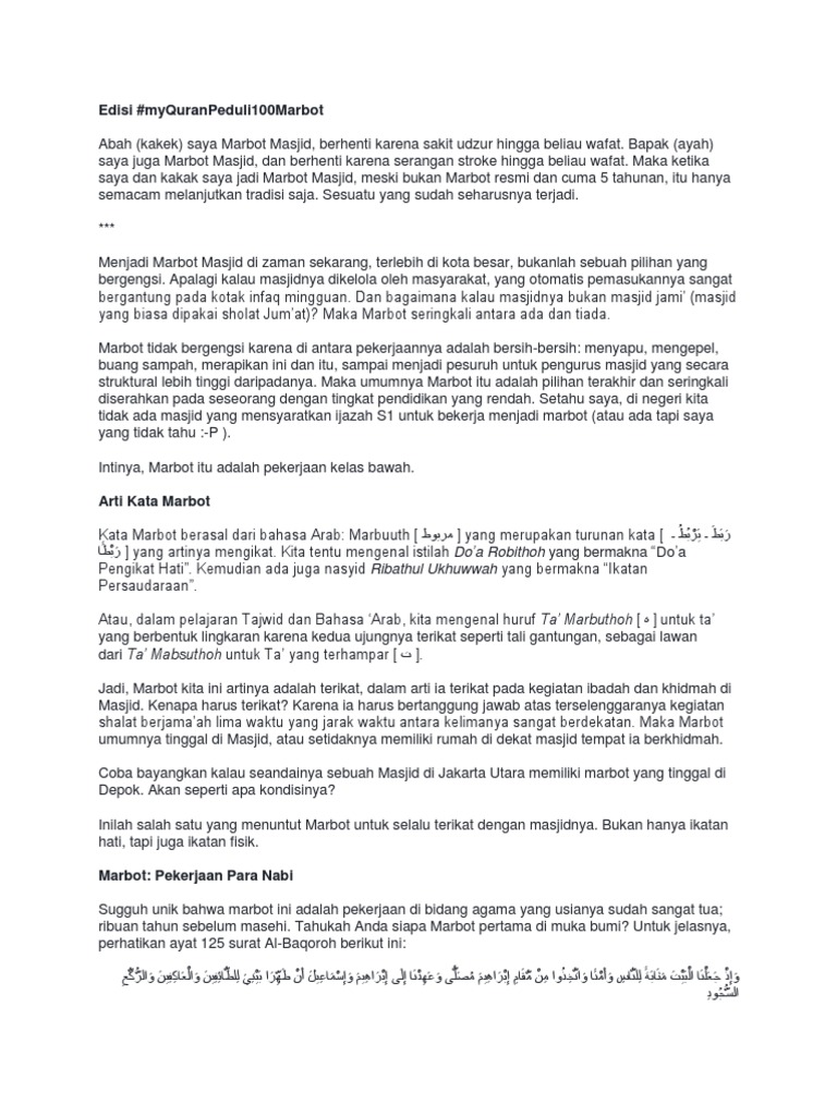 Seorang Marbot Masjid | PDF
