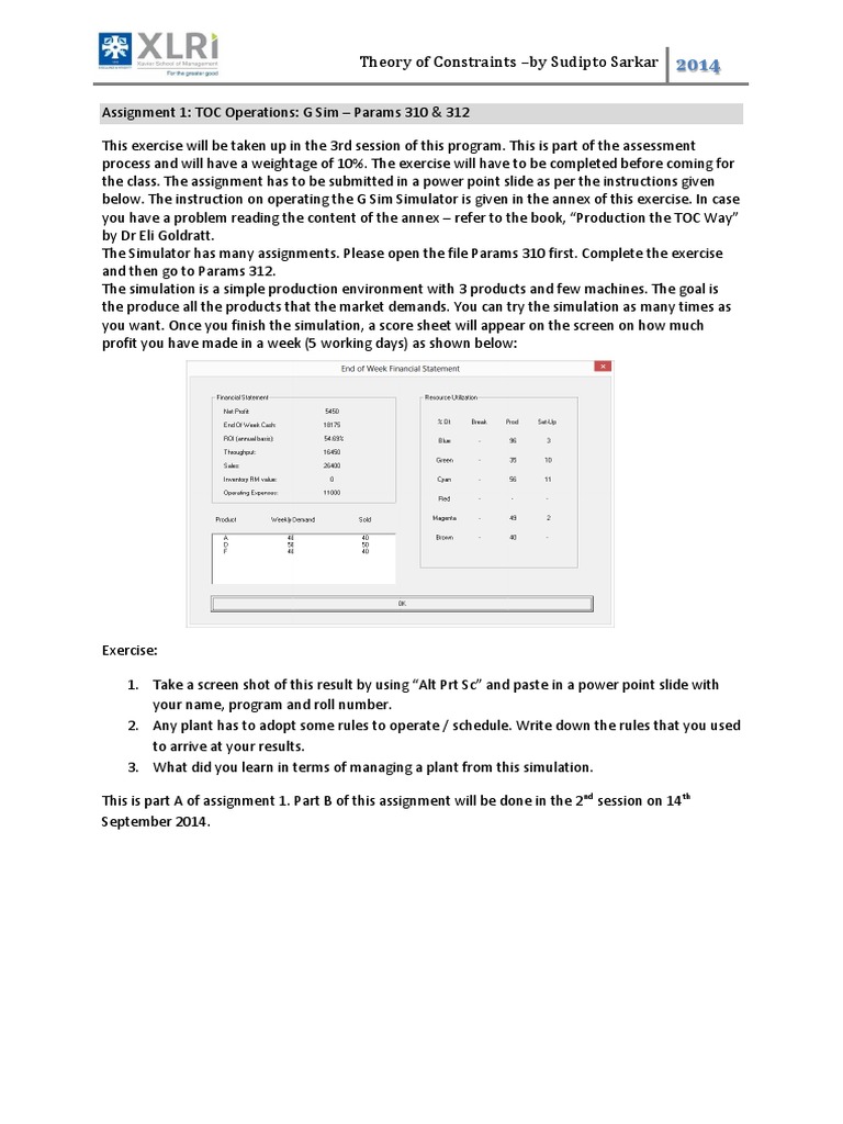 Assignment 1 Toc Operatons G Sim Params 310 And 312 Pdf