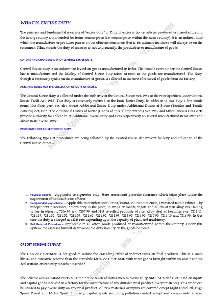 Excise Law PDF | PDF | Excise | Taxation
